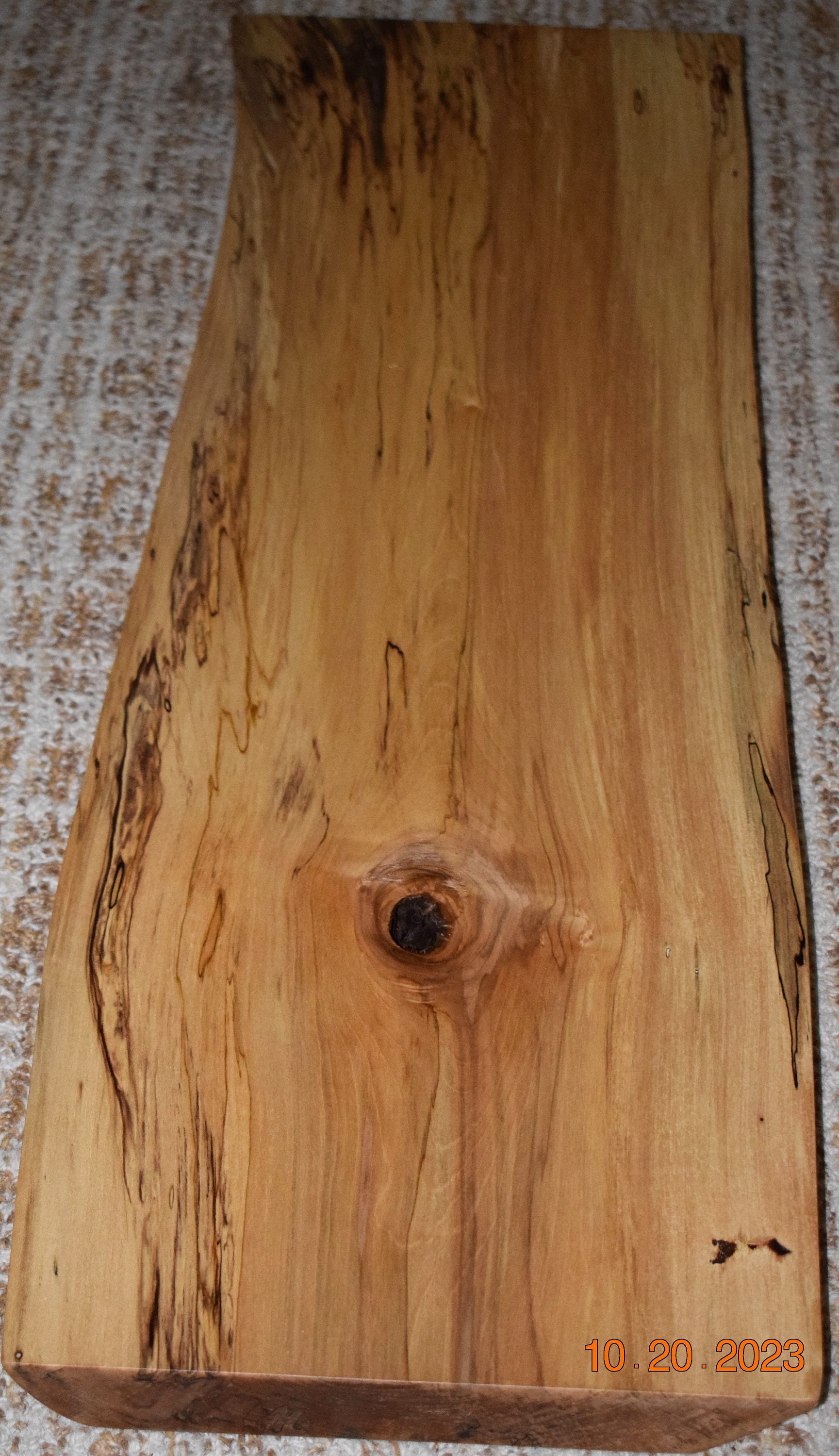 Live Edge SPALTED Maple BENCH/SHELF. Finished & Ready to Use Today. Mud ...