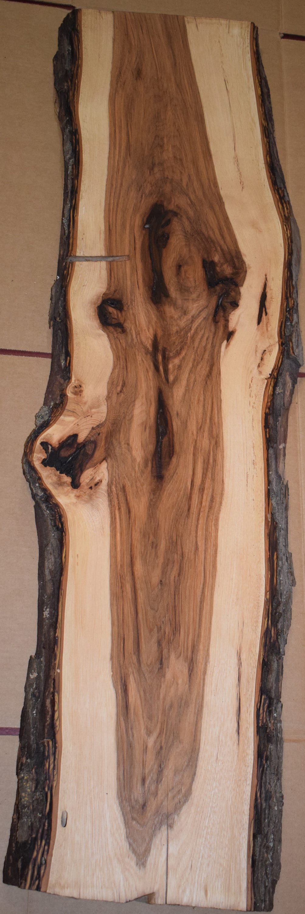 Live Edge HICKORY Slab. 48 X 12 X 1 1/2. LOADED W CHARACTER. Bench ...