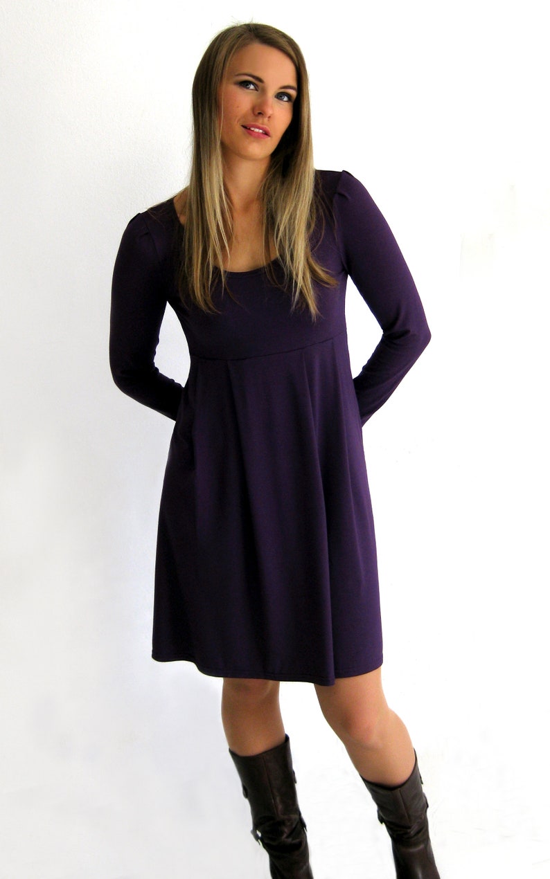 Kleid DUFFY Lila und viele Farben figurgünstige A-Linie Länge - Etsy.de