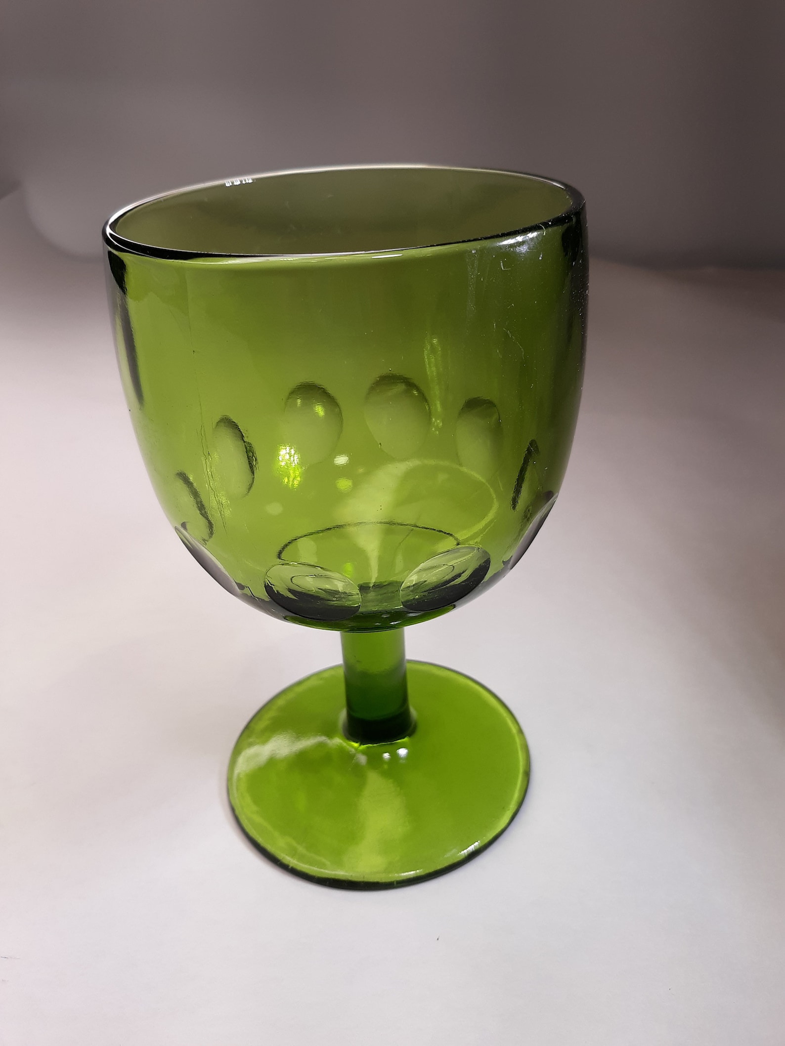 GREEN GLASS GOBLET - Etsy