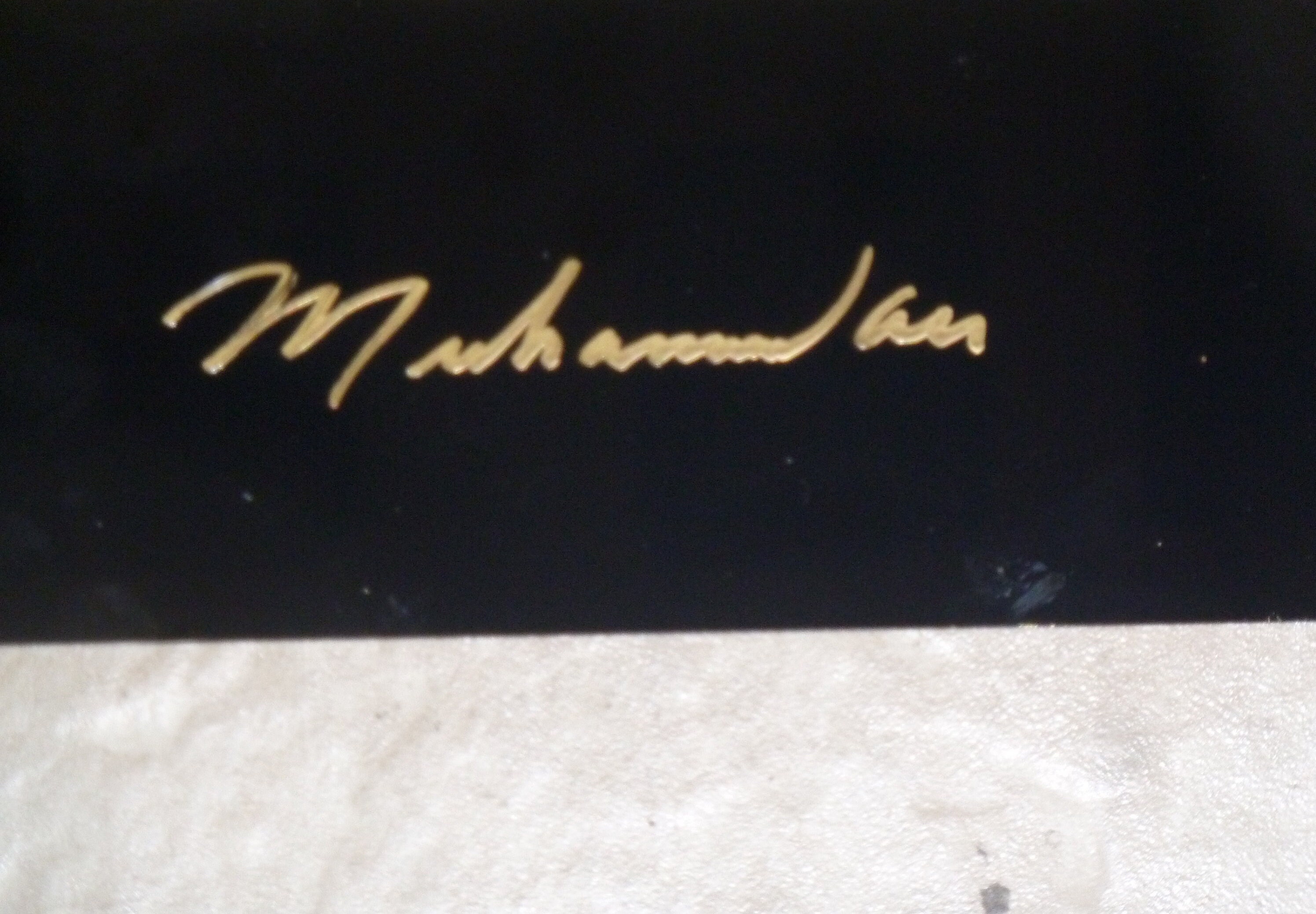 MUHAMMAD ALI Hand Signed 3 X 9 Inch Metal Sheet Signed on 11/29/1997 ...