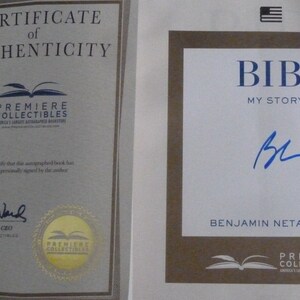 BENJAMIN NETANYAHU Autographed Book bibi My Story - Etsy