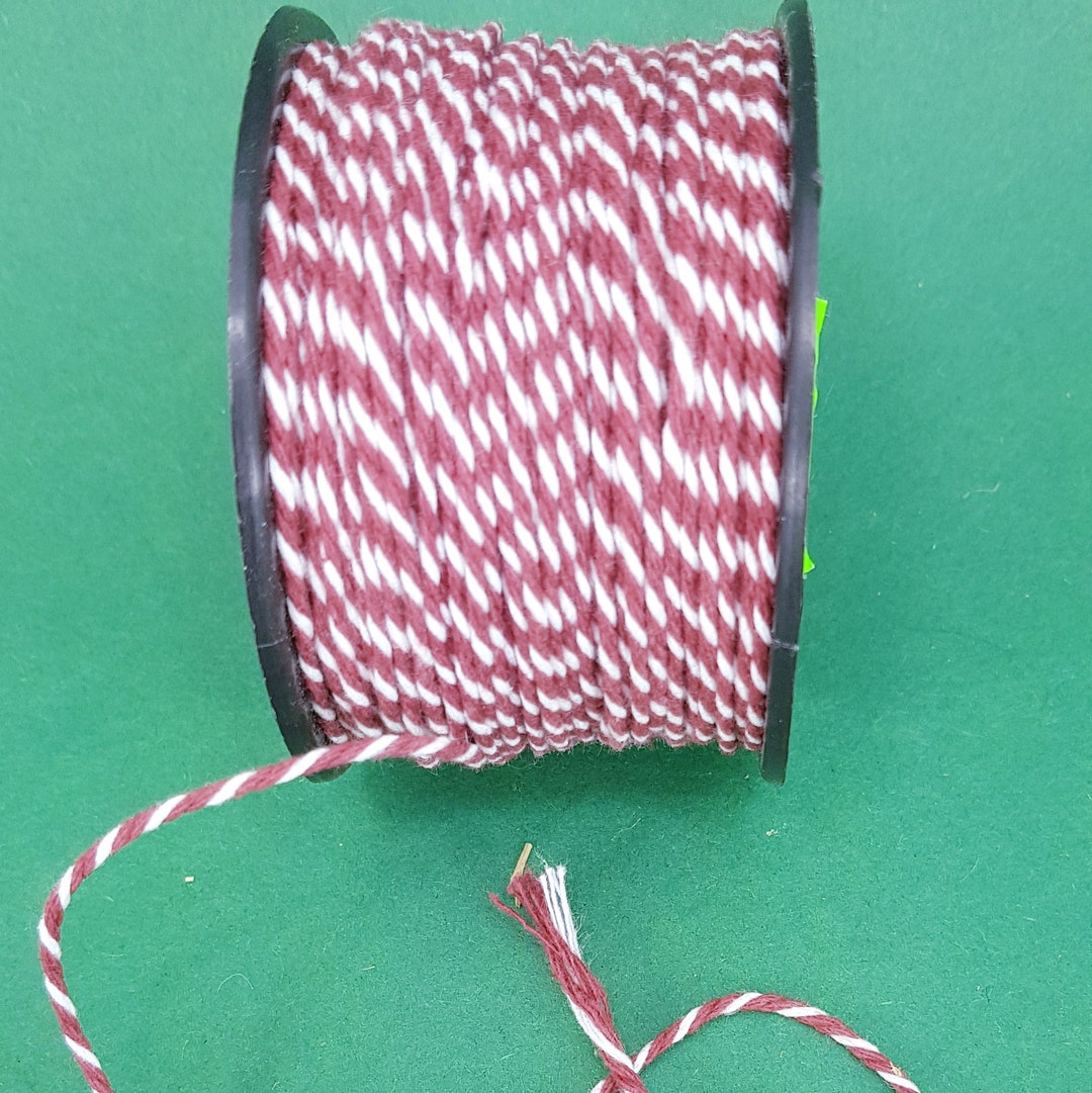 Cotton Cord Red&white 1 Mm/1.5 Mm/ 2mm Cord Twisted for Crafts Macrame ...