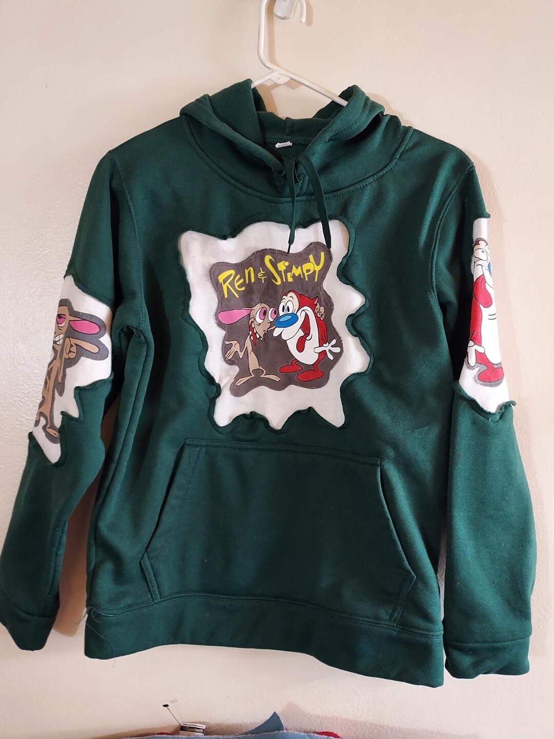 Ren and Stimpy Upcycled Hoodies, Gender-neutral Reworked Sweatshirts ...