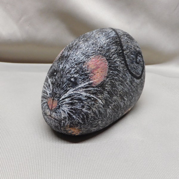 Mouse Rock Painted - Etsy