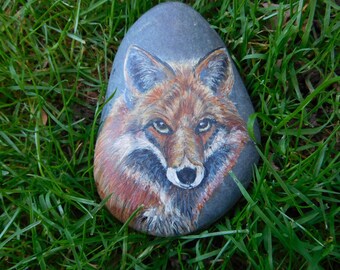 Painted Fox Rocks - Etsy