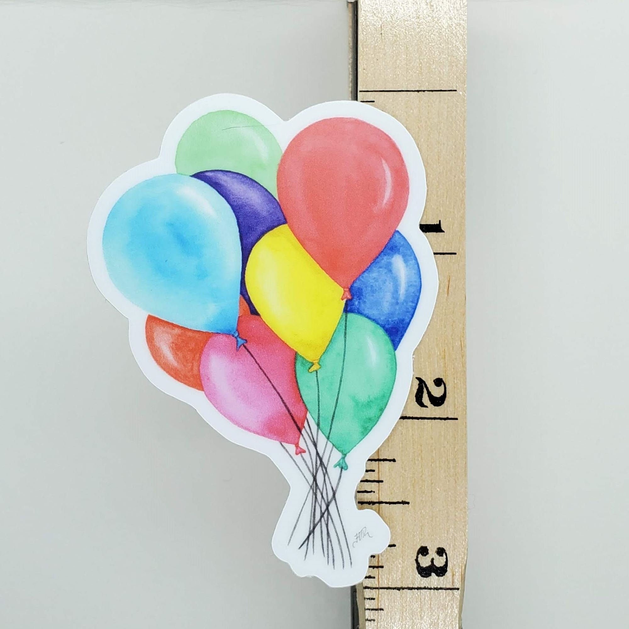 Balloons Sticker Vinyl Sticker Original Watercolor Waterproof Sticker ...