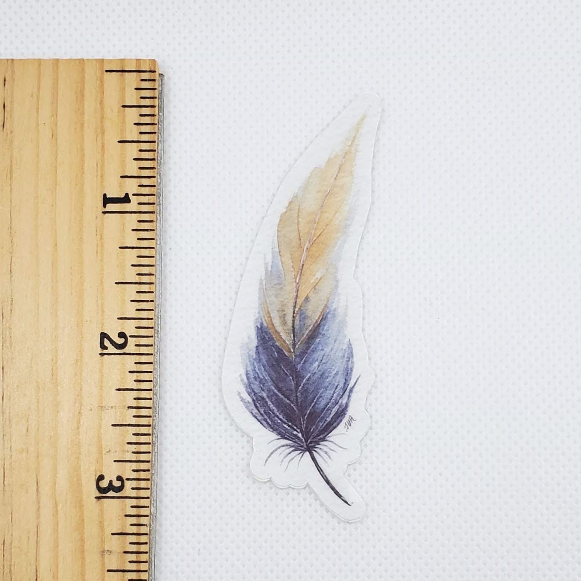Feather Sticker - Waterproof Sticker - Premium Vinyl Sticker - Indigo ...
