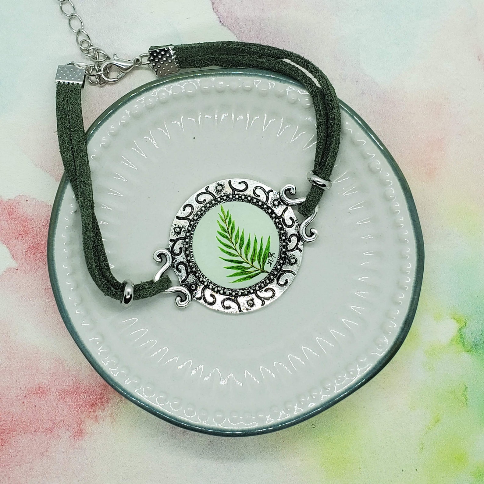 Hand Painted Bracelet Original Watercolor Nature Themed - Etsy