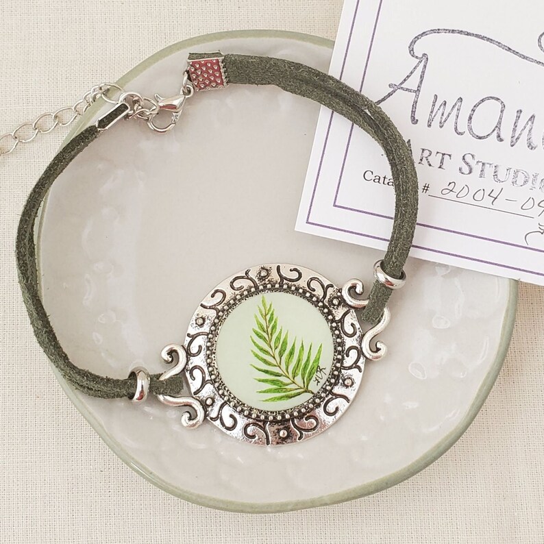 Hand Painted Bracelet Original Watercolor Nature Themed - Etsy