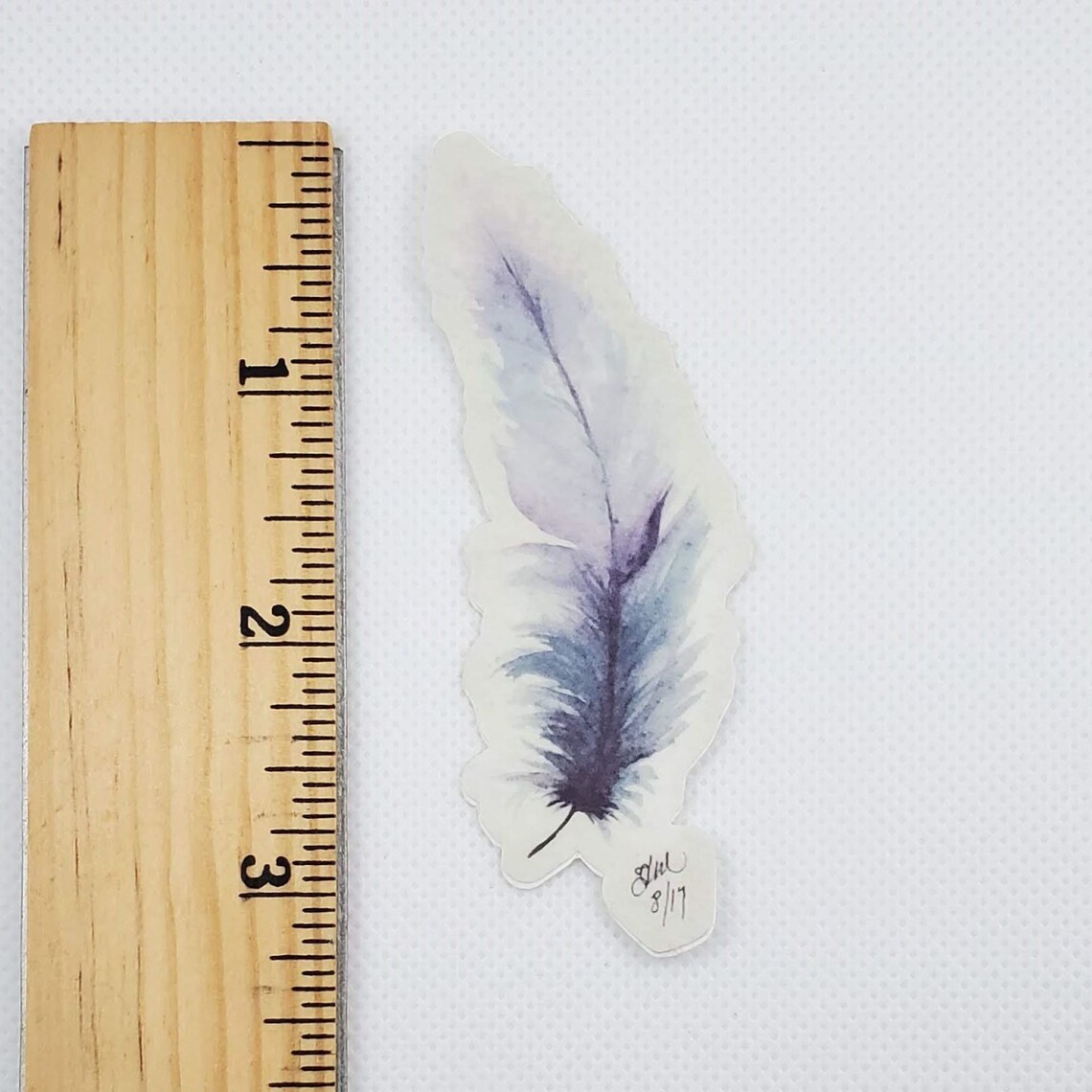 Watercolor Feather Sticker - High Quality Vinyl - Waterproof Sticker ...