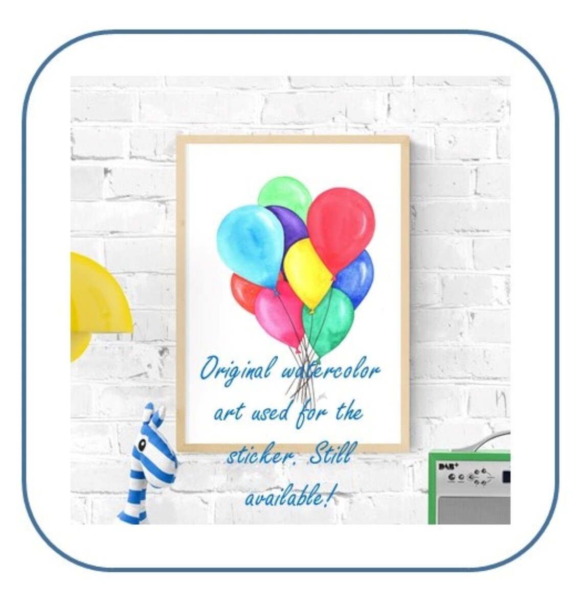 Balloons Sticker Vinyl Sticker Original Watercolor - Etsy