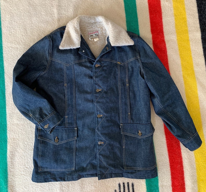 Vintage Lee Rider Sherpa Chore Coat Jacket Denim Made in USA - Etsy Vintage Lee Rider Sherpa Chore Coat Jacket Denim Made in USA - Etsy