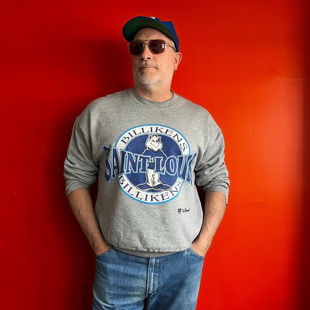 Vintage 90s Saint Louis University Sweatshirt Made in USA Billikens X ...