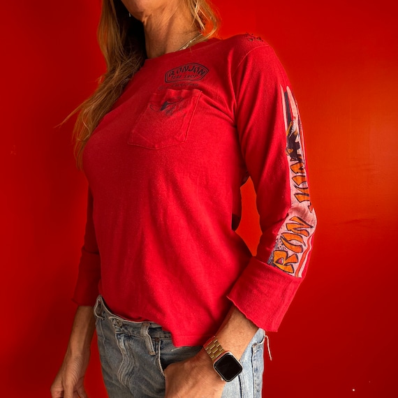 Vintage 80s thrashed Ron Jon Surf shop long sleeve t … - Gem
