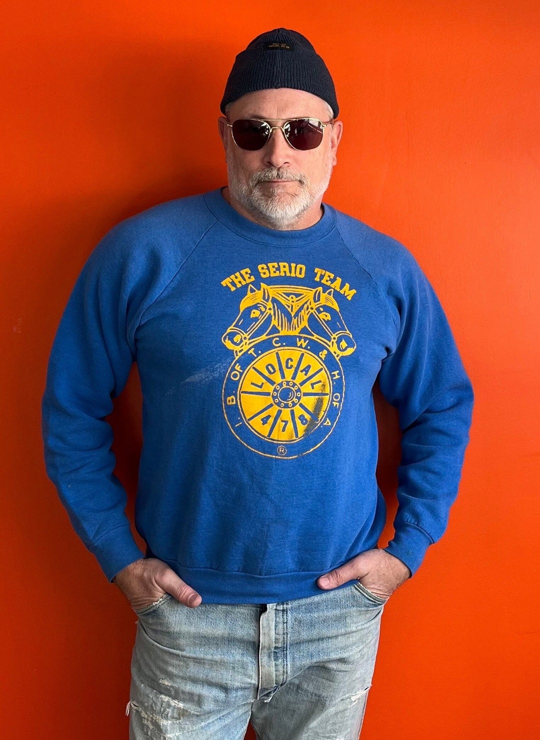 Vintage 90s Teamsters Raglan Sweatshirt Made in USA XXL 478 Serio Team ...
