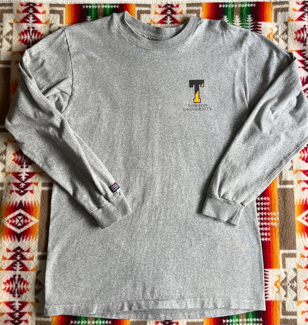 Vintage Towson University Long Sleeve T Shirt Made in USA Cotton ...
