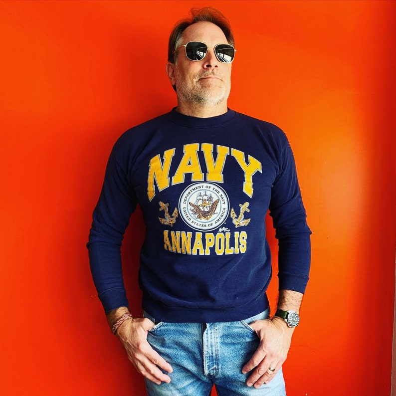 Vintage US Navy Sweatshirt Made in USA Annapolis USN - Etsy
