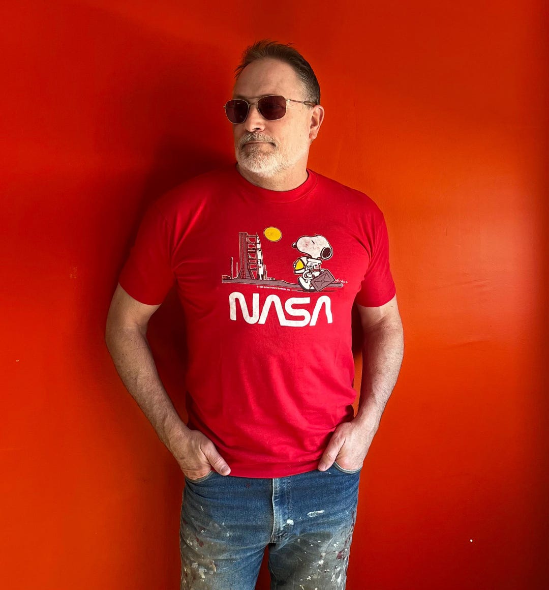 Vintage 80s Astronaut Snoopy NASA T Shirt Single Stitch Made in USA ...