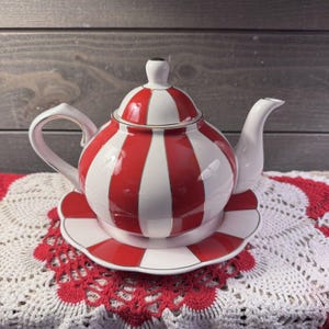 Graces Teaware Peppermint Teapot With Plate New - Etsy