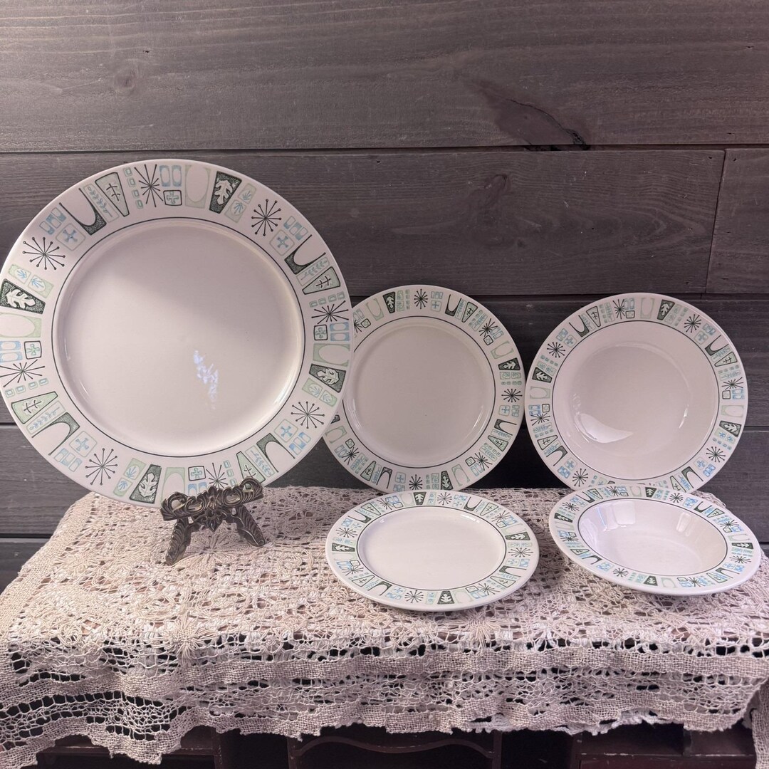 Vintage MCM Atomic Starburst Dinnerware - Taylor Smith Cathay- 5 Pieces ...