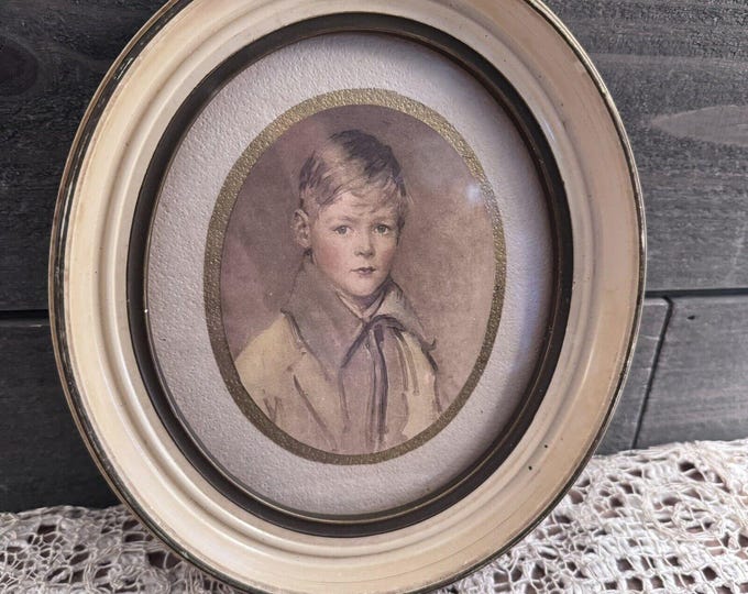 Vintage Oval Frame Portrait of Boy 8x7 - Etsy