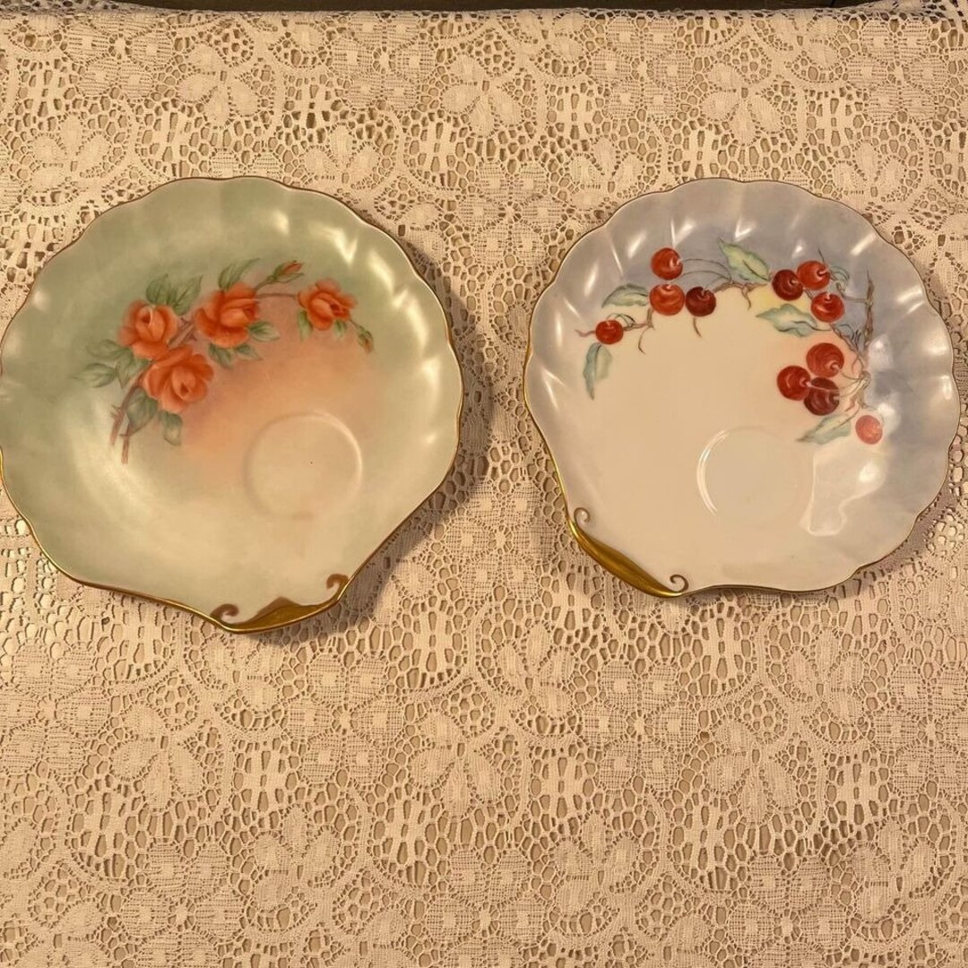 Vintage Handpainted Shell Shaped Snack Plated Set of 2 - Etsy