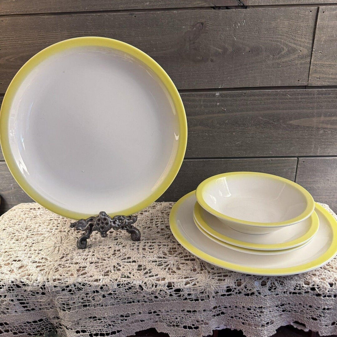 Taylor Ironstone Old Town Yellow Plates Bowl Set of 5 - Etsy