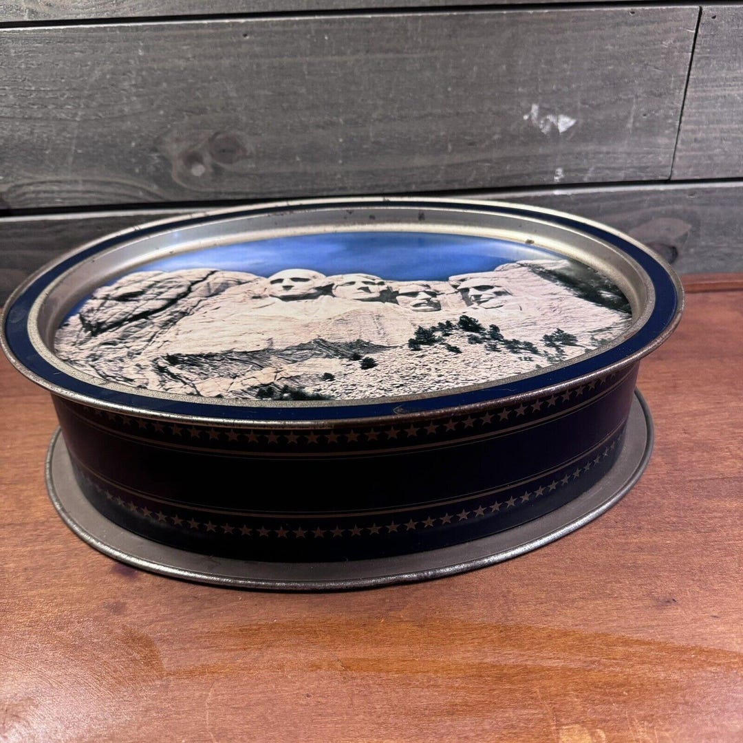 Vintage Sunshine Biscuits Tin, Riser, Metal Box, Mount Rushmore ...
