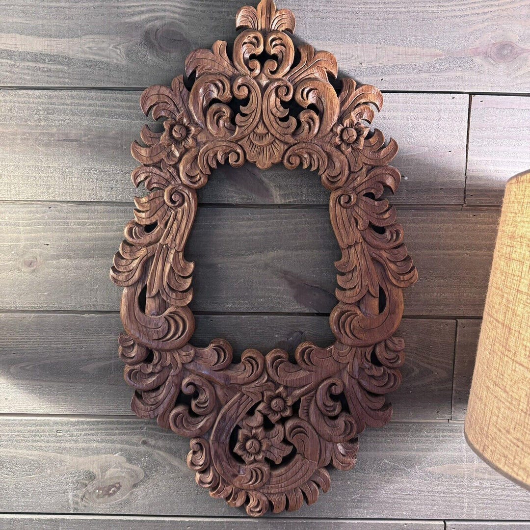 Vintage Wood Carved Floral Frame Openback 24x14 - Etsy
