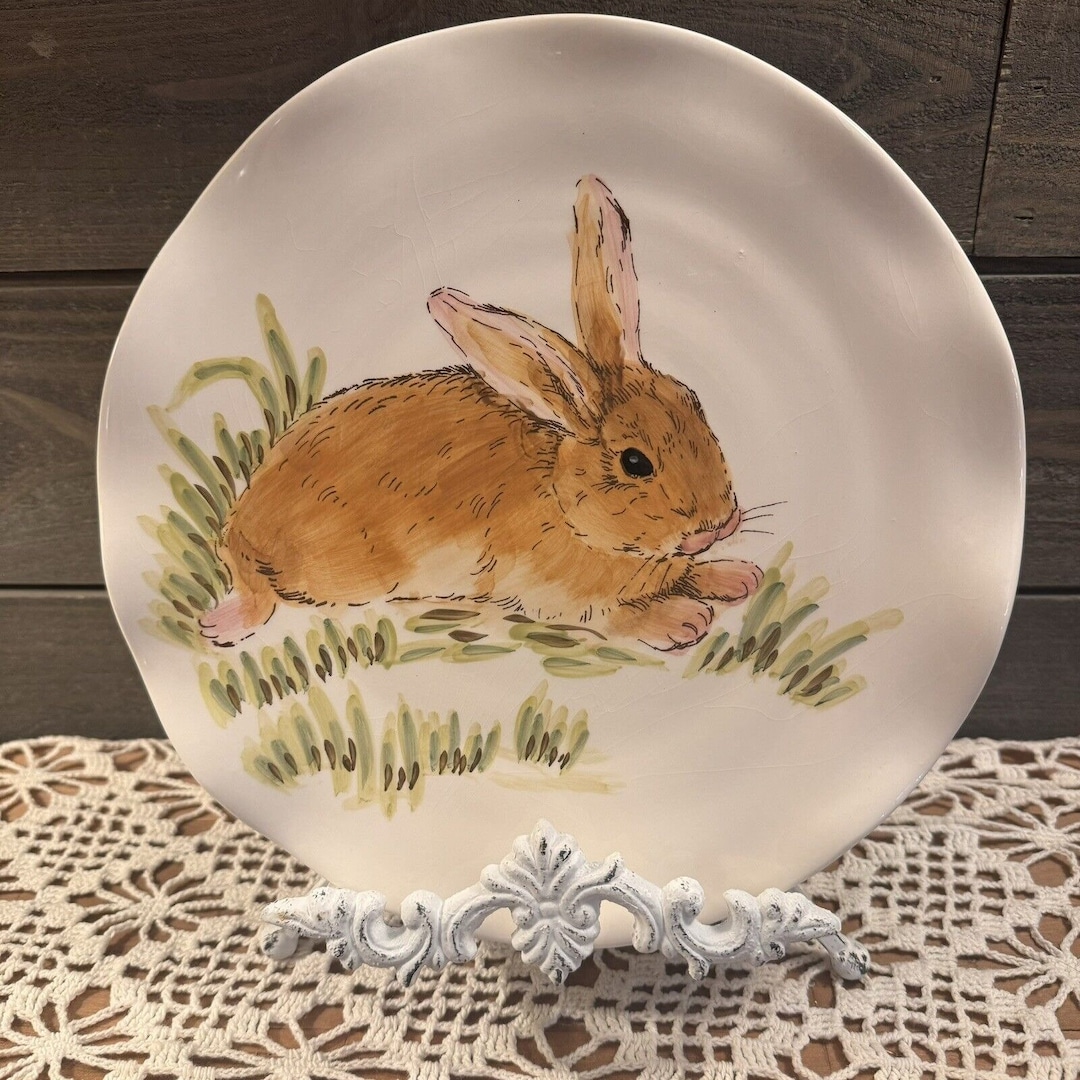 Watercolor Bunny Plate Designed by Maxcera 10.5 - Etsy
