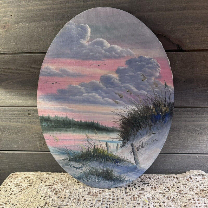 Oval Beach Art - Etsy