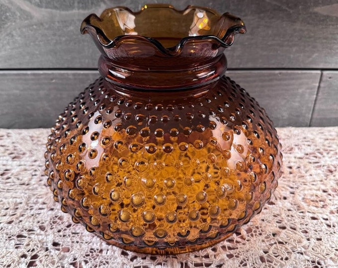 Vintage Hobnail Amber Glass Lamp Shade 6.5” Fitter - Etsy