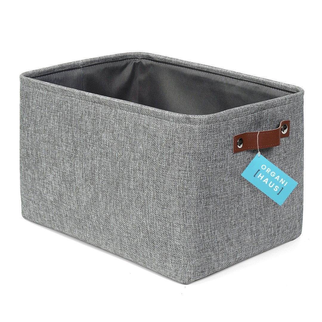 Organihaus Large Fabric Storage Baskets for Shelves 15x11in Closet ...