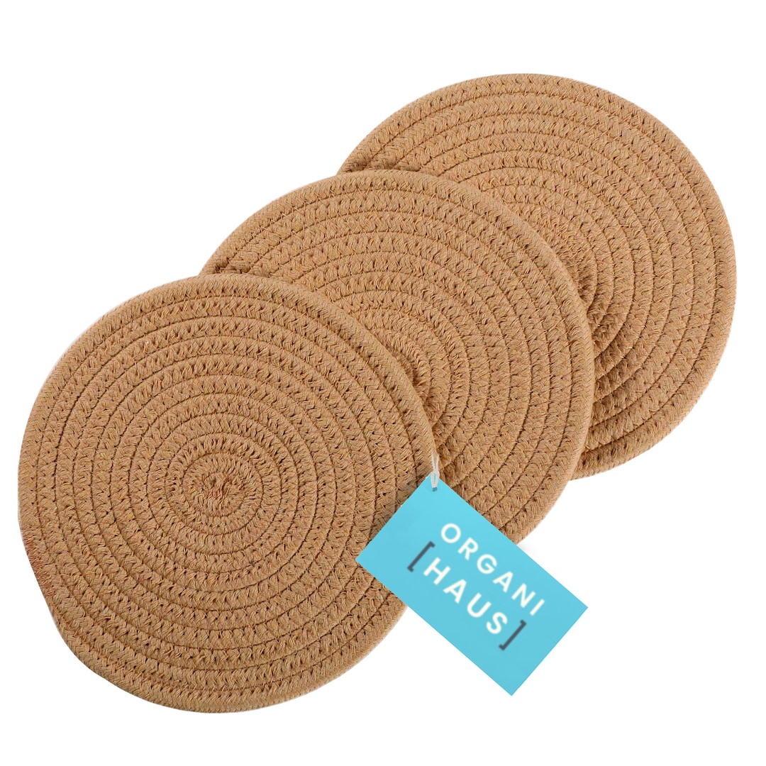 Organihaus Cotton Rope Pot Holder Trivets, Set of 3, Pads for Kitchen ...