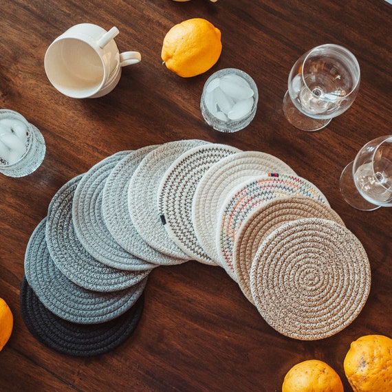 OrganiHaus Cotton Rope Pot Holder Trivets Pads for Kitchen Table Hot ...