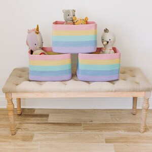Organihaus Rope Rainbow Storage Baskets for Shelves Rainbow - Etsy