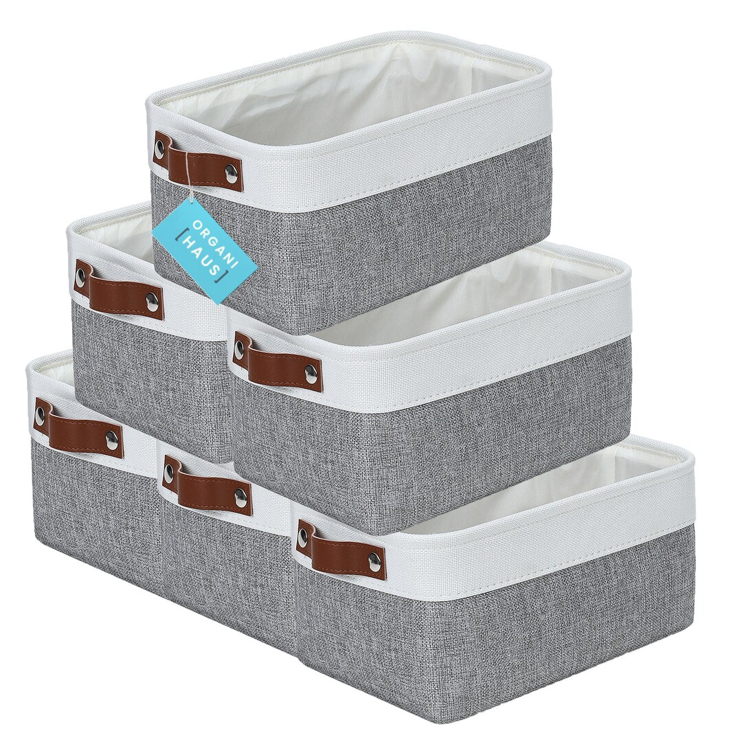 Organihaus Small Fabric Storage Bins for Shelves 6 Pack 12x8in Closet ...
