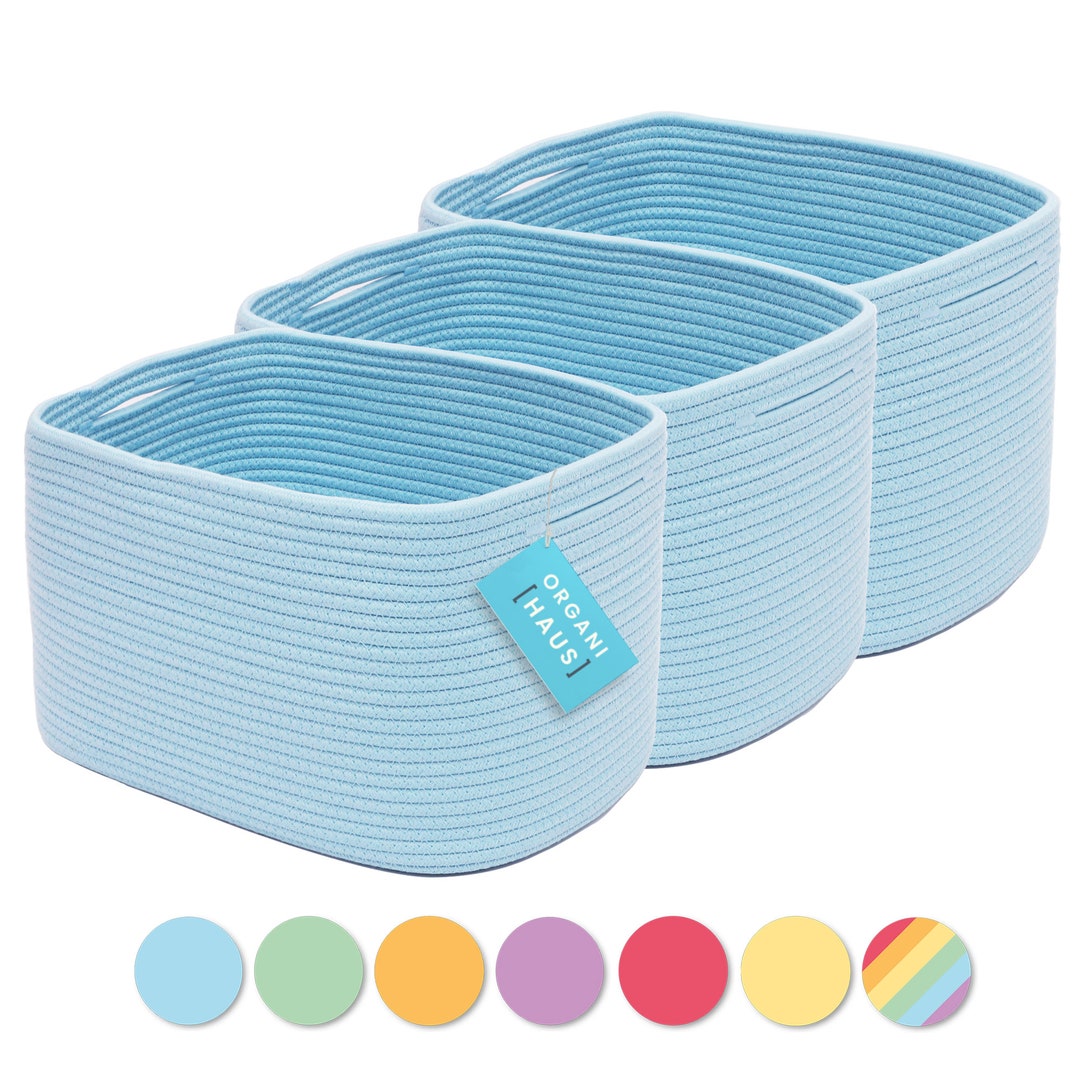 Organihaus Set of 3 Woven Baskets for Storage Cotton Rope Basket for ...