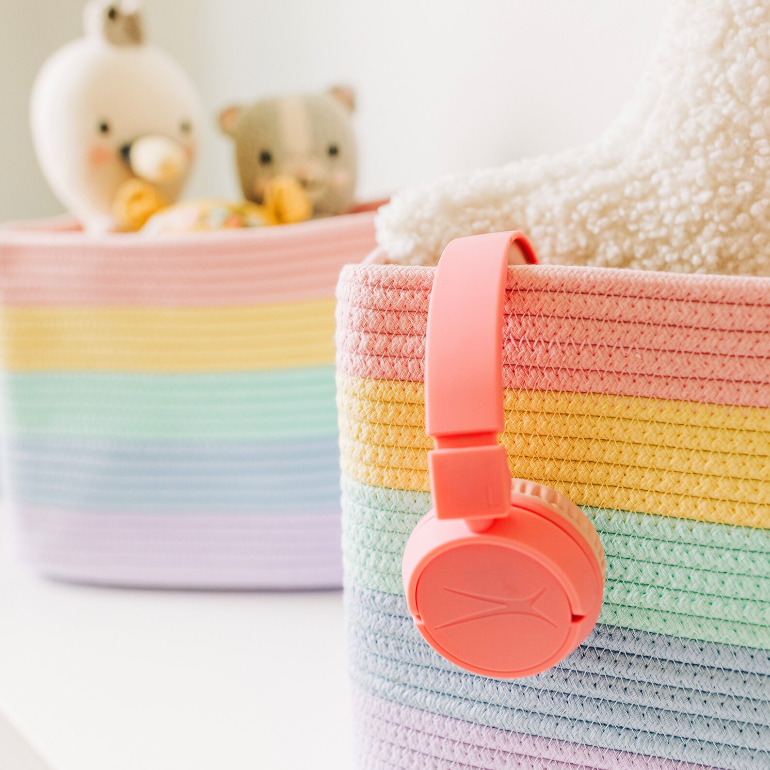 Organihaus Rope Rainbow Storage Baskets for Shelves Rainbow - Etsy