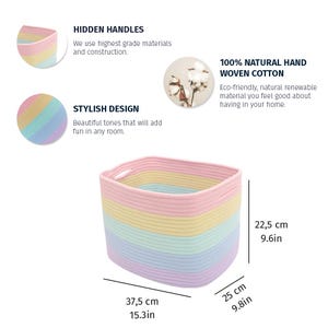 Organihaus Rope Rainbow Storage Baskets for Shelves | Rainbow Baskets ...