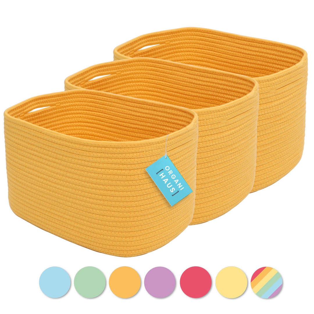 Organihaus Set of 3 Woven Baskets for Storage Cotton Rope Basket for ...