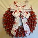 Shell Christmas Wreath Red With White Santa Clause Christmas Bow - Etsy