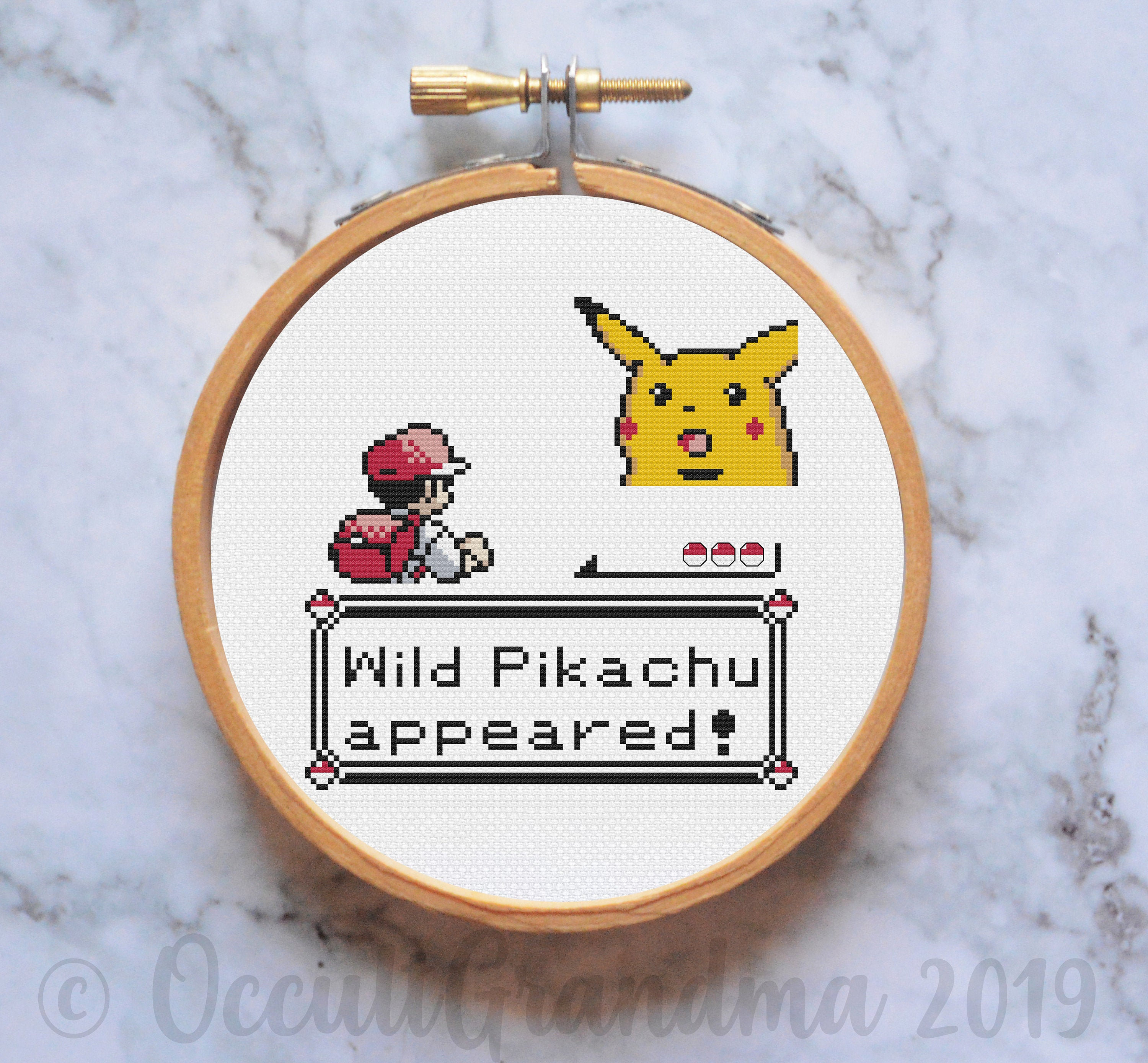 Surprised Pikachu Appeared Pokemon Cross Stitch Pattern - DIGITAL ...