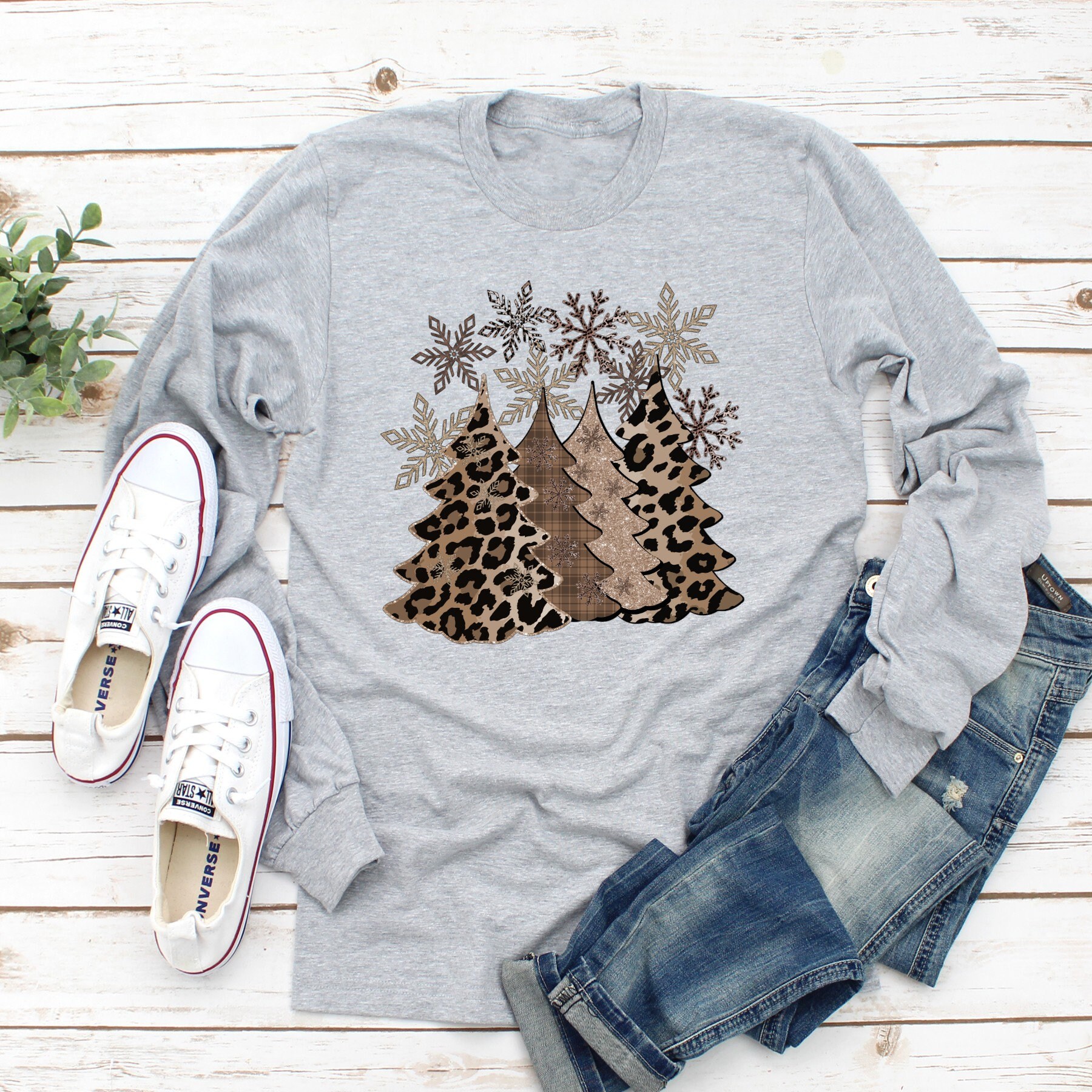 It's Christmas Leopard Christmas Trees Bella Canvas - Etsy