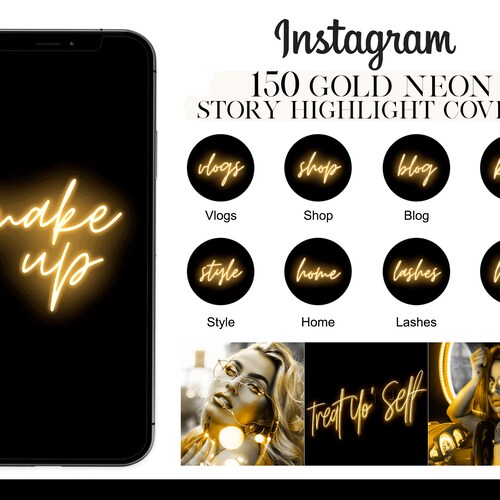 240 Neon Instagram Highlight Covers Instagram Stories | Etsy