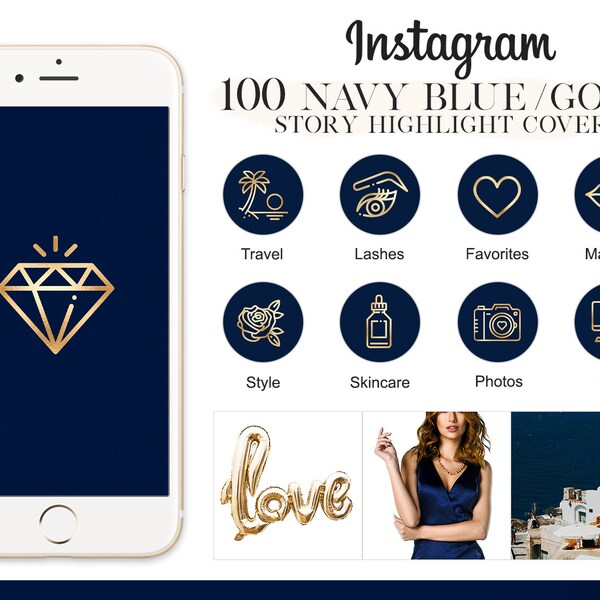 Blue Instagram Icons - Etsy