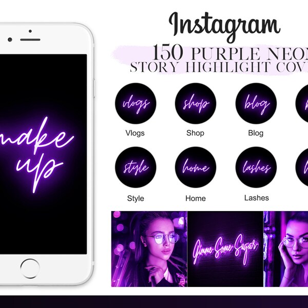 Neon Purple Icons - Etsy