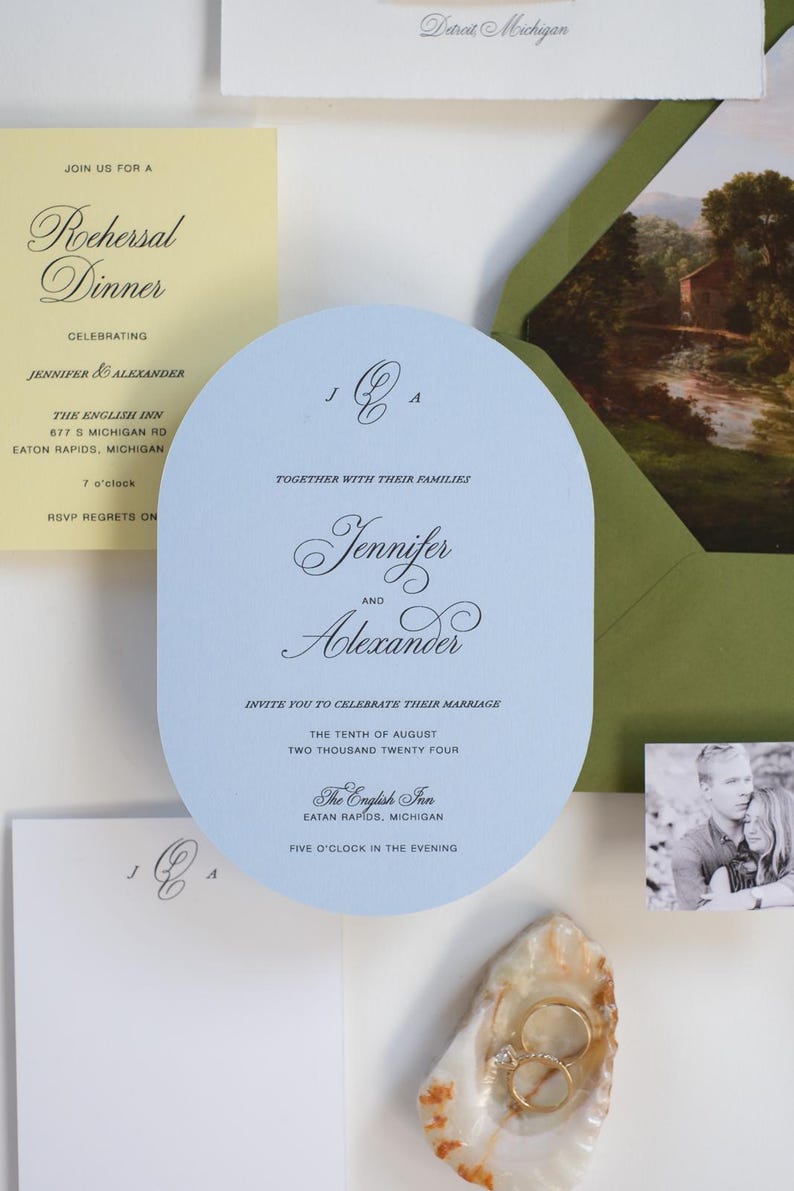 Willow Wedding Invitation Suite | Luxury Wedding Invitations | Semi Custom, Letterpress, Gold ...