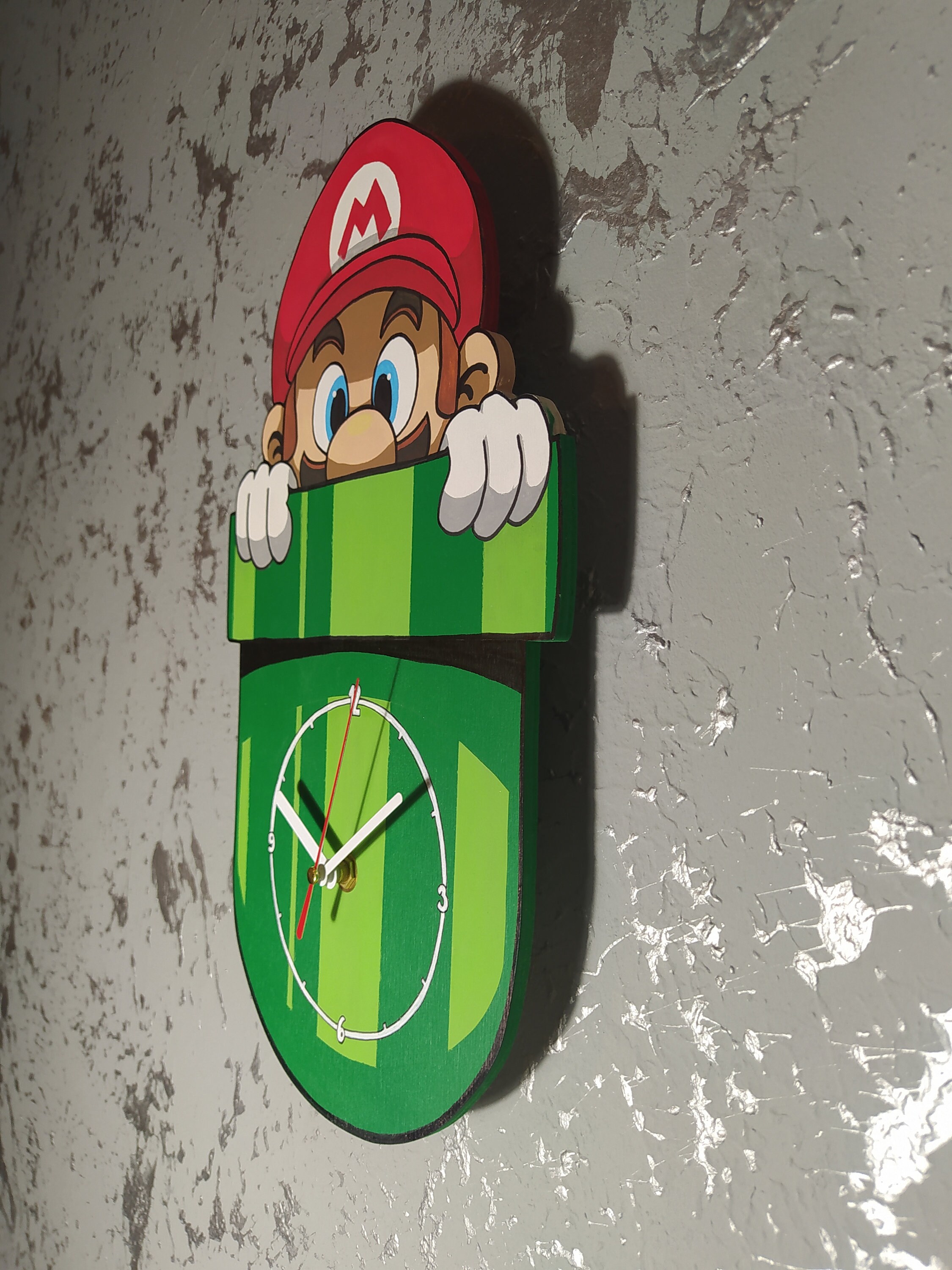 Super Mario, Cartoon Character, Handmade Wooden Wall Clock - Etsy